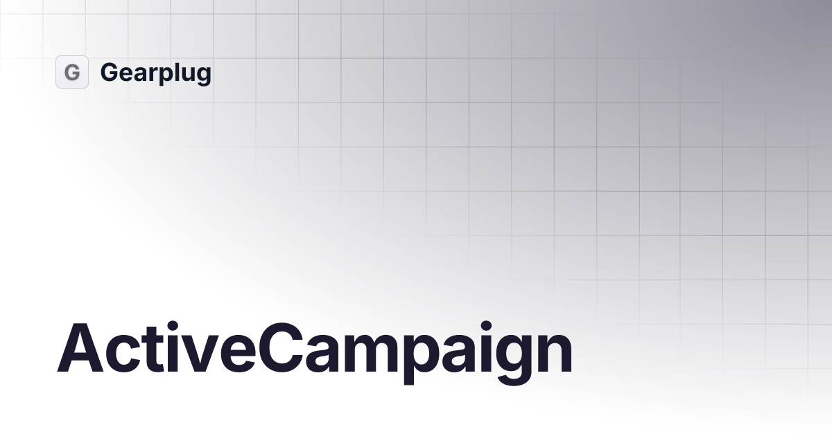ActiveCampaign | Gearplug